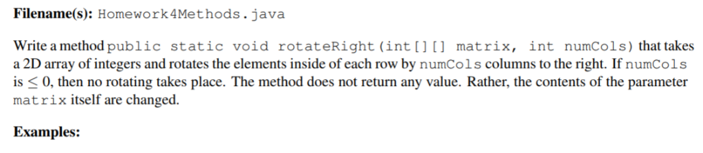 Solved Filename(s): Homework4 Methods.java Write a method | Chegg.com
