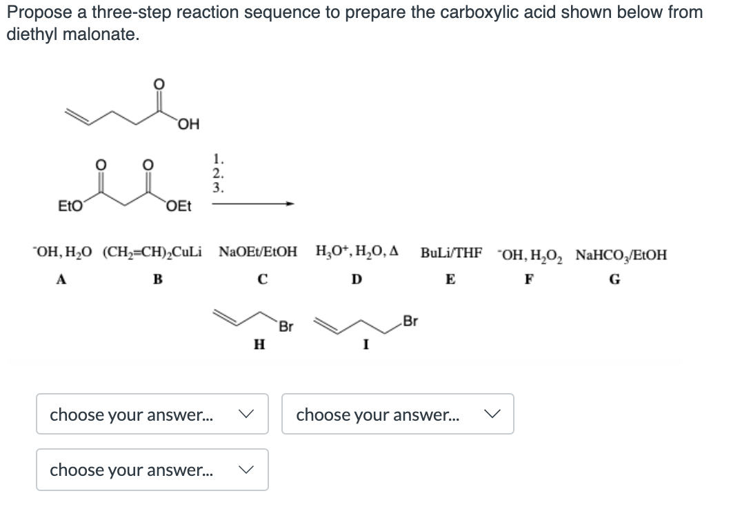Solved Propose a three-step reaction sequence to prepare the | Chegg.com