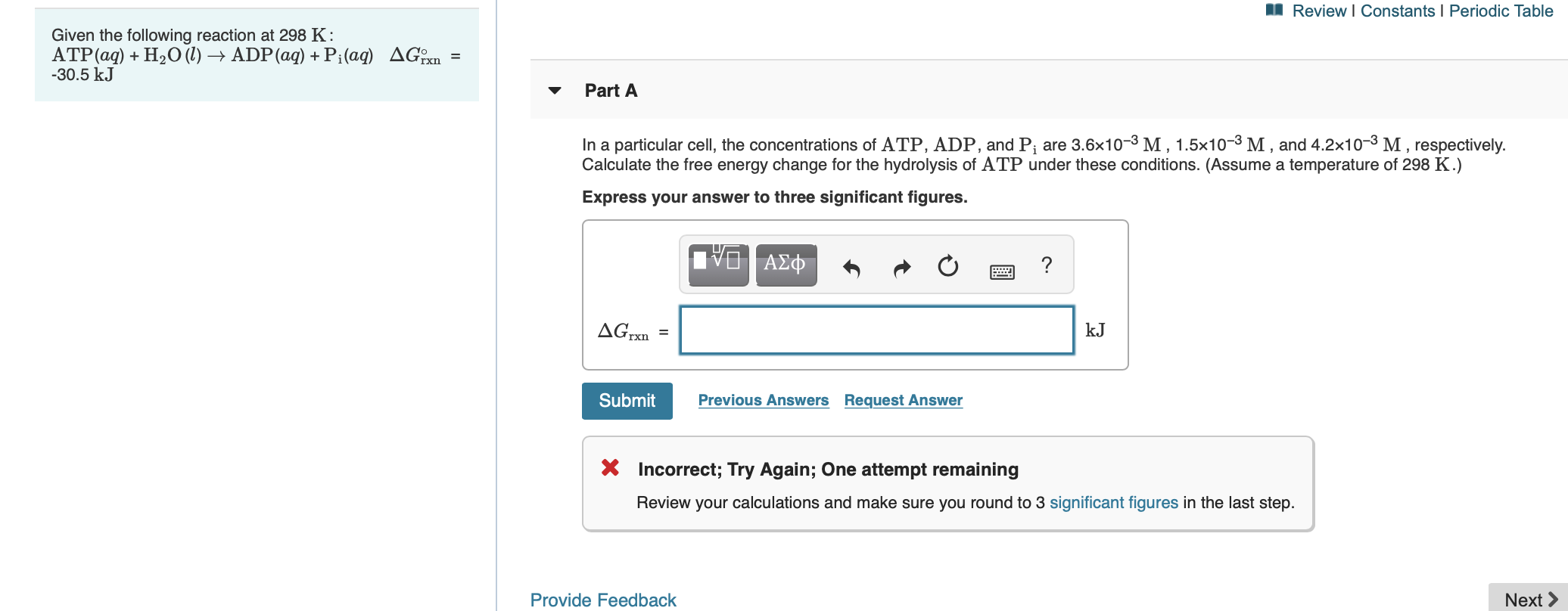 Solved Review | Constants 1 Periodic Table Given the | Chegg.com