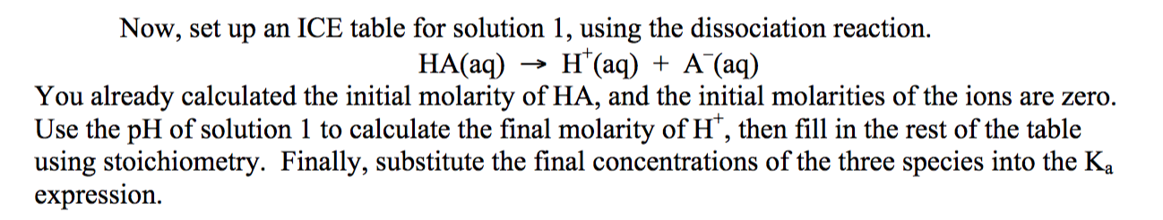 Solved Now, set up an ICE table for solution 1, using the | Chegg.com