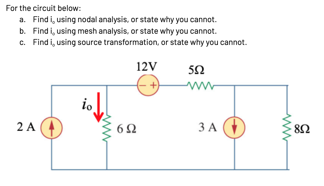 For The Circuit Below A Find I0 Using Nodal 