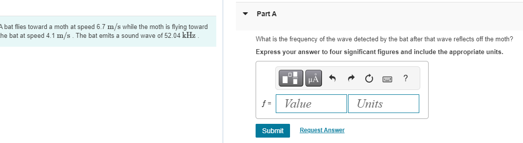 Solved bat flies toward a moth at speed 6.7 m/s while the | Chegg.com