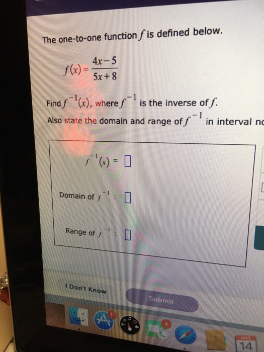 Solved The one-to-one function f is defined below. F(x) = 4x | Chegg.com
