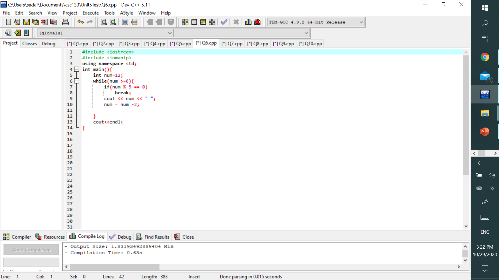 Solved Trace the following codes and upload the text | Chegg.com