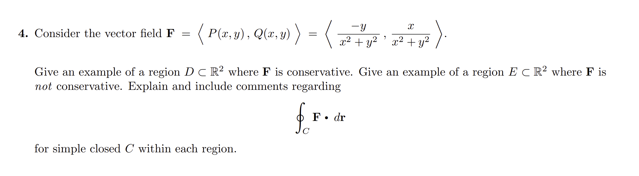 Solved Consider the vector field | Chegg.com