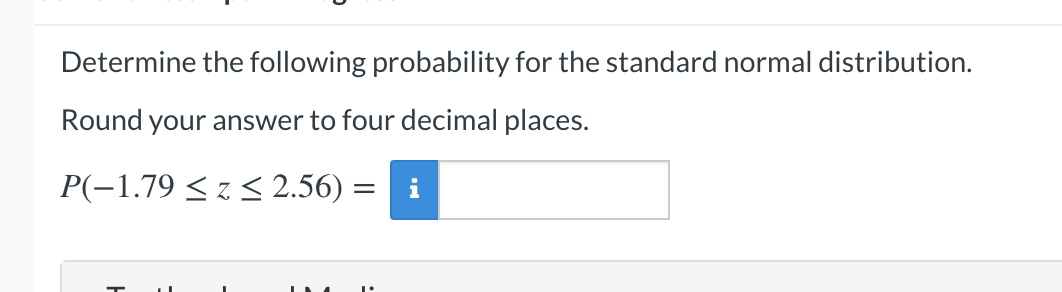 Solved Determine the following probability for the standard | Chegg.com