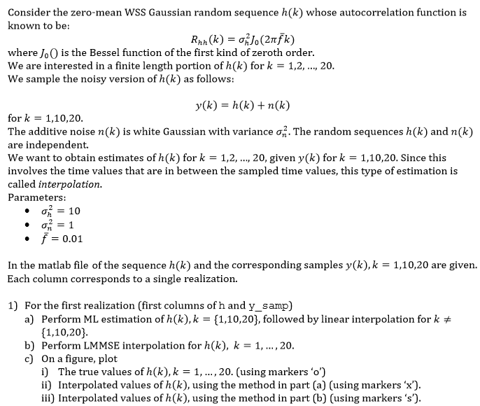 Consider the zero-mean WSS Gaussian random sequence | Chegg.com