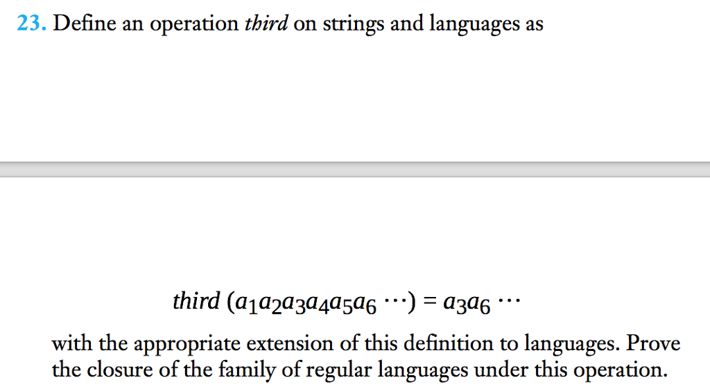 Solved 23. Define an operation third on strings and | Chegg.com