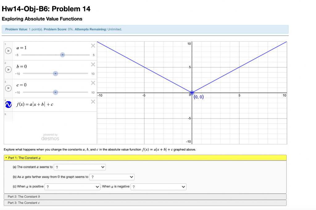 Solved Hw14-Obj-B6: Problem 14 Exploring Absolute Value | Chegg.com