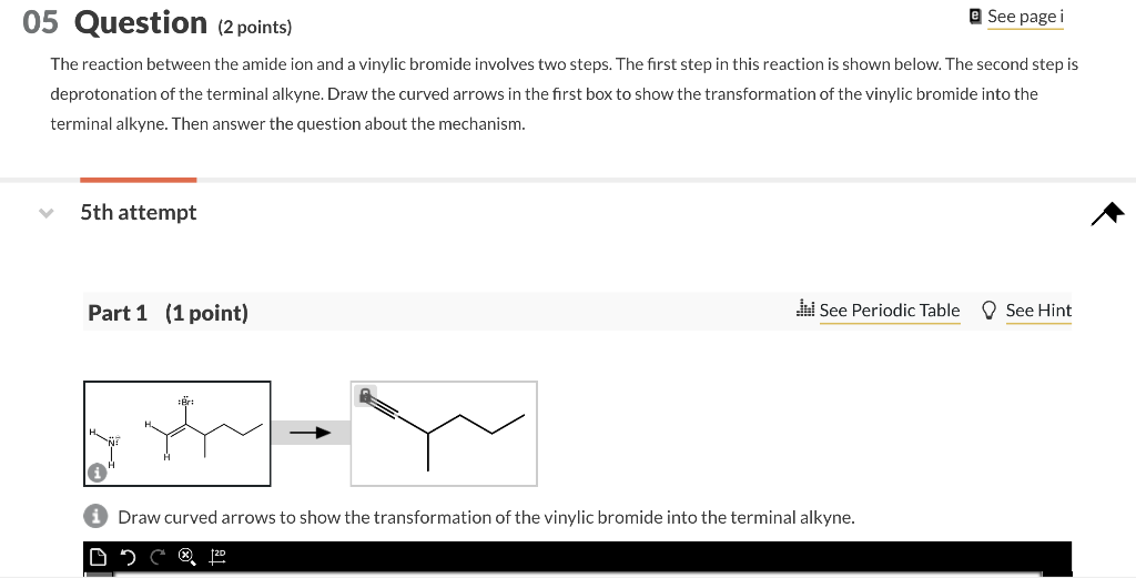 Solved 5 Question ( 2 points) E See page i The reaction | Chegg.com