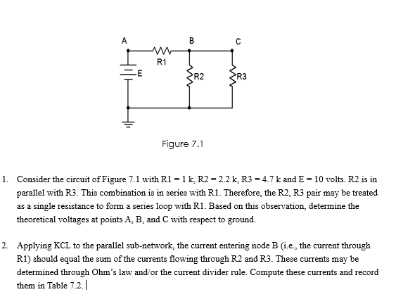 Solved A B C R1 R2 R3 5 Figure 7.1 1. Consider the circuit | Chegg.com