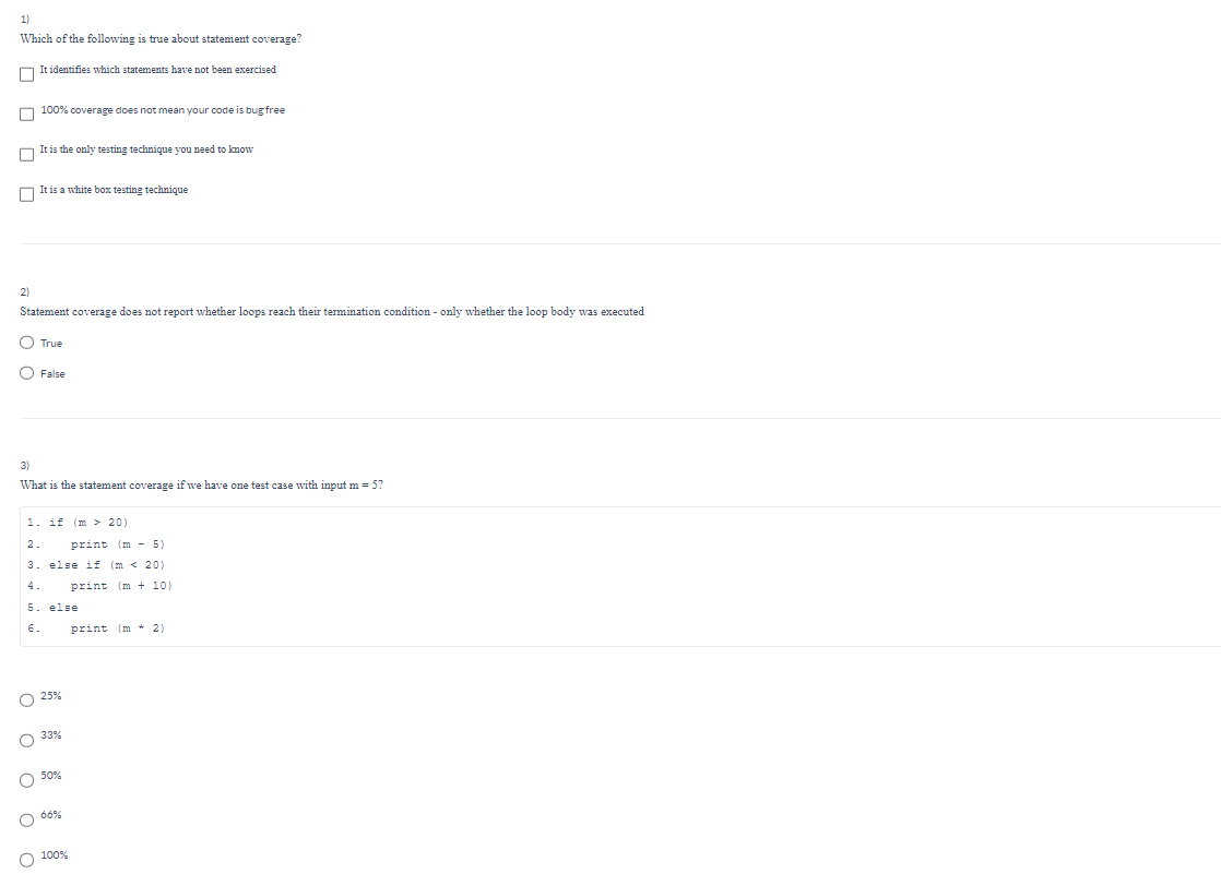 Solved 1) Which of the following is true about statement | Chegg.com