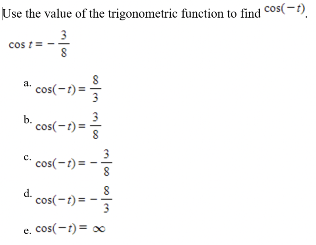 Solved Use the value of the trigonometric function to find | Chegg.com
