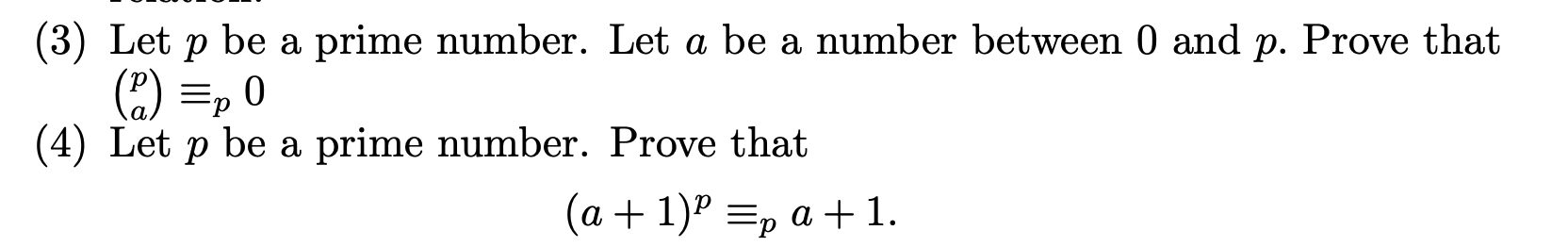 Solved (3) Let p be a prime number. Let a be a number | Chegg.com