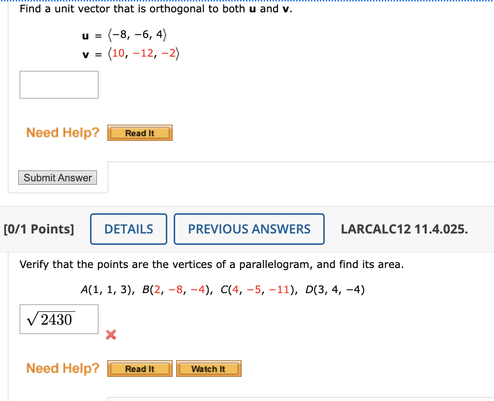 Solved Find a unit vector that is orthogonal to both u ﻿and | Chegg.com