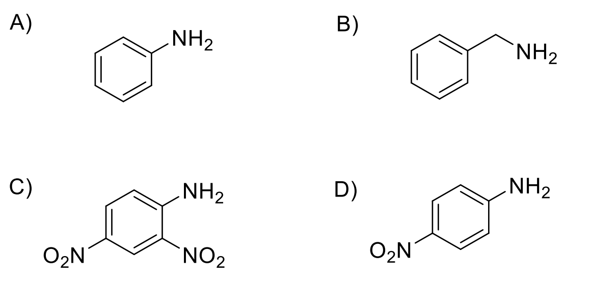 Solved A) B) NH2 NH2 C) NH2 D) NH O2N NO2 O2N | Chegg.com