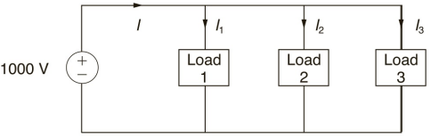 Solved 1. The following circuit has three loads connected in | Chegg.com