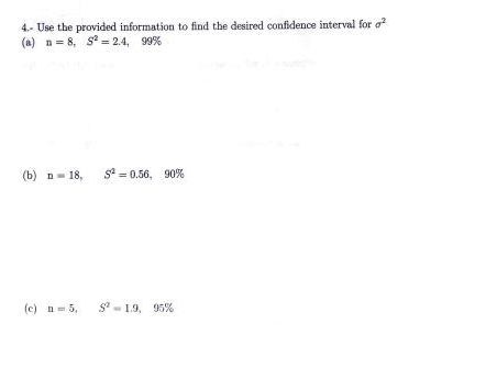 Solved 4.- Use the provided information to find the desired | Chegg.com