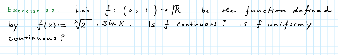 Solved Exercise 22: Let f:(0,1)→R be the function defined by | Chegg.com