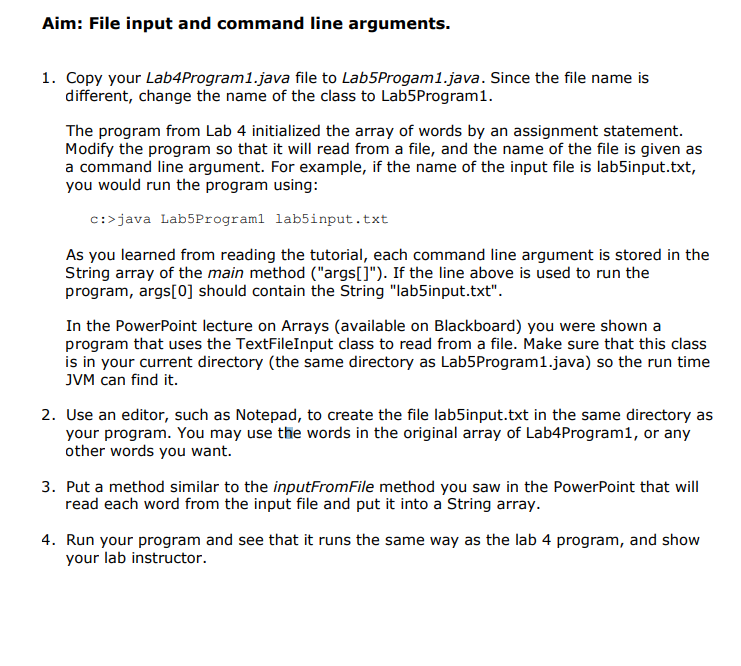 Solved java lab4 code package Lab4; import | Chegg.com