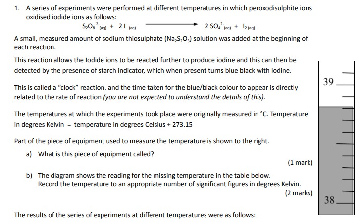 Solved A series of experiments were performed at different | Chegg.com