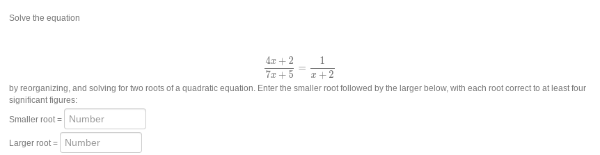 Solve the equation4x+27x+5=1x+2by ﻿reorganizing, and | Chegg.com