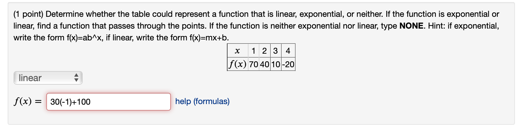 Solved 1 Point Determine Whether The Table Could Represent