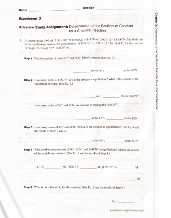 Solved Section Name Chapter Experiment 3 Advance Study | Chegg.com