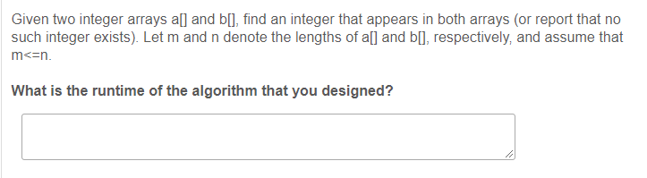 Solved Given two integer arrays a[] and b[], find an integer | Chegg.com