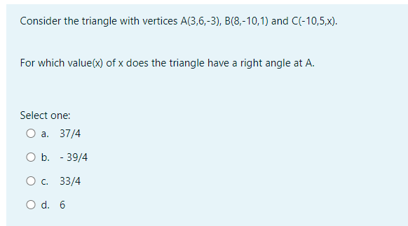 Solved Consider the triangle with vertices | Chegg.com