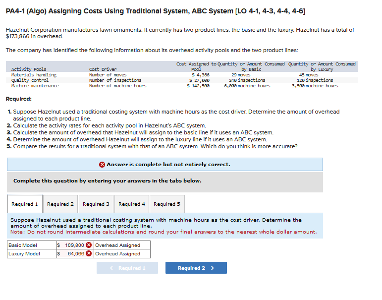 Solved PA4-1 (Algo) Assigning Costs Using Traditional | Chegg.com