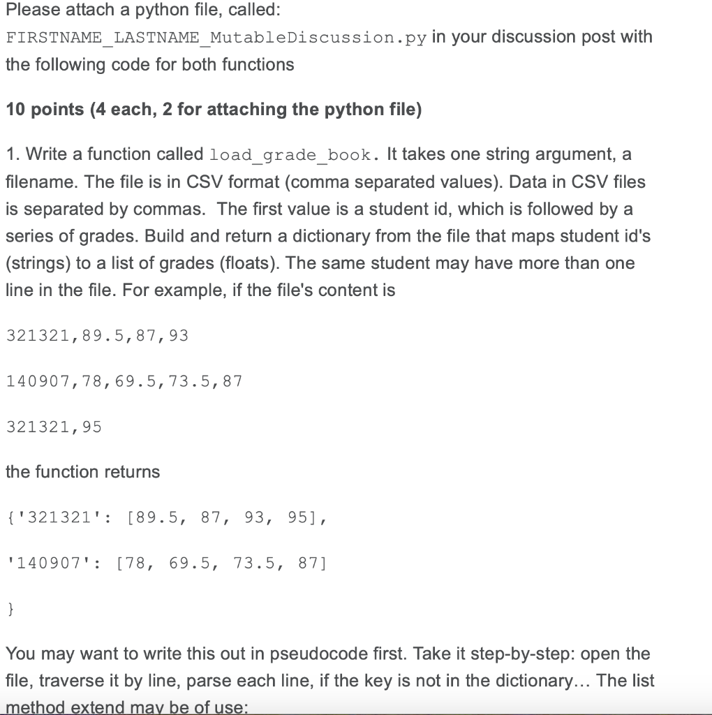 Solved Please attach a python file, called: | Chegg.com