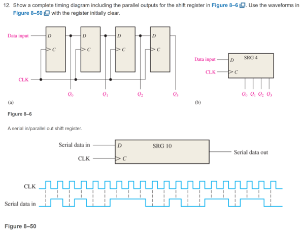 Solved 12. Show a complete timing diagram including the | Chegg.com