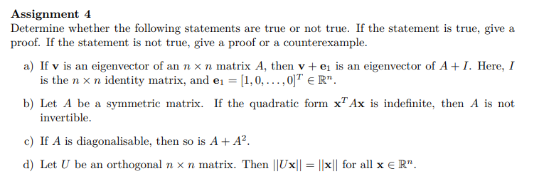 Solved Assignment 4 Determine whether the following | Chegg.com