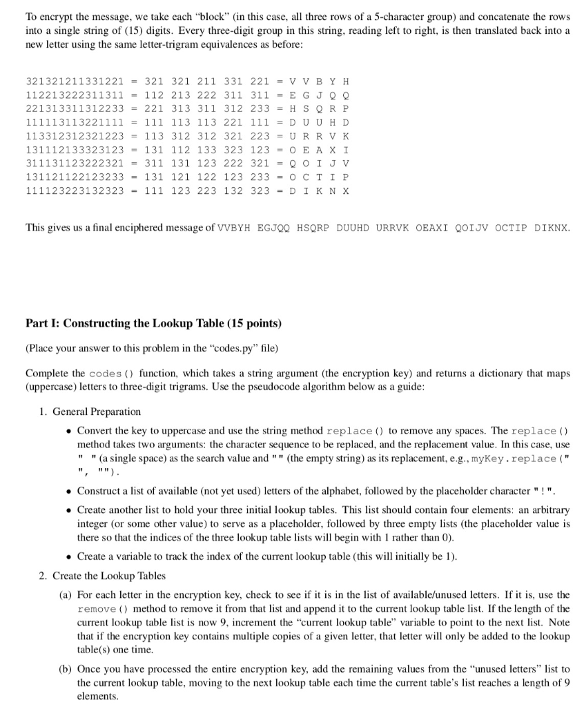 The Trifid Cipher General Problem Description The | Chegg.com