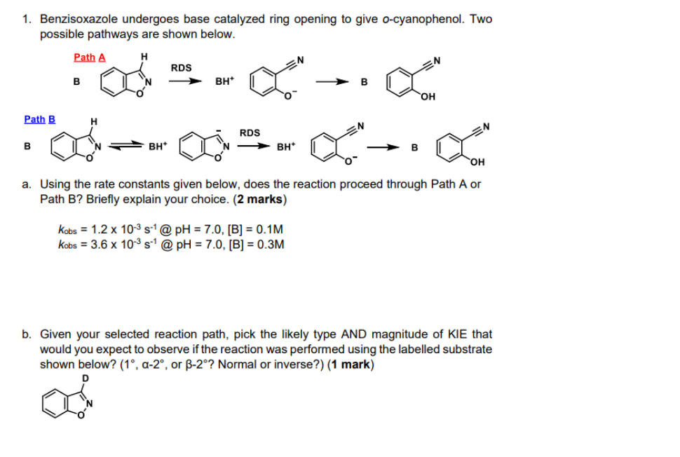 1. Benzisoxazole undergoes base catalyzed ring | Chegg.com