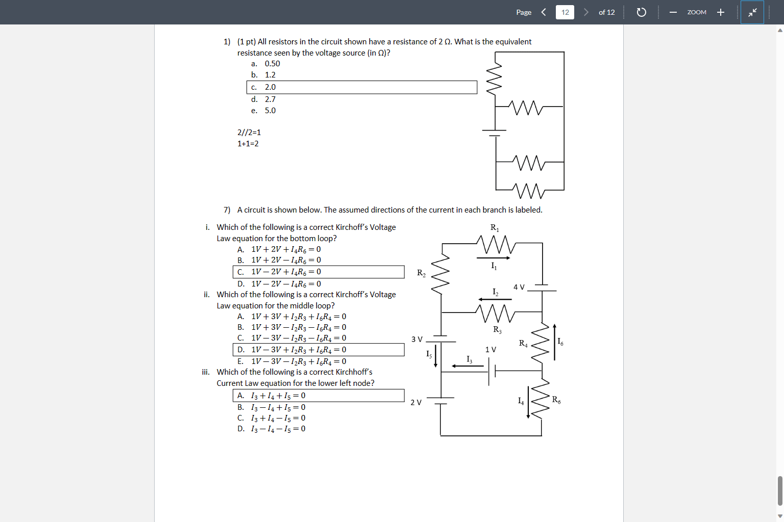 Solved 1) (1 pt) All resistors in the circuit shown have a | Chegg.com