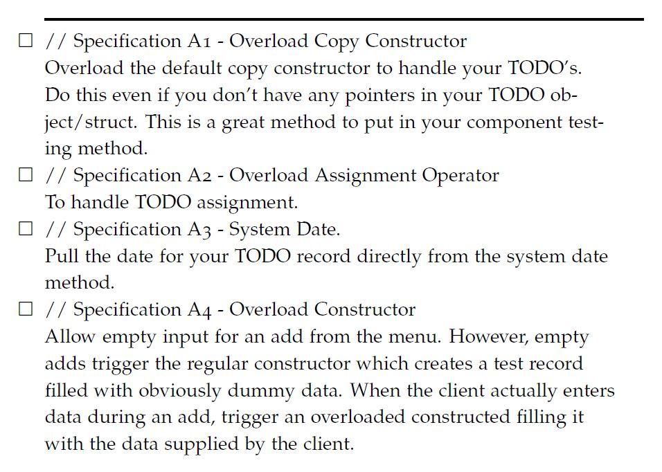 Solved Problem. Create a command line TODO list program. | Chegg.com
