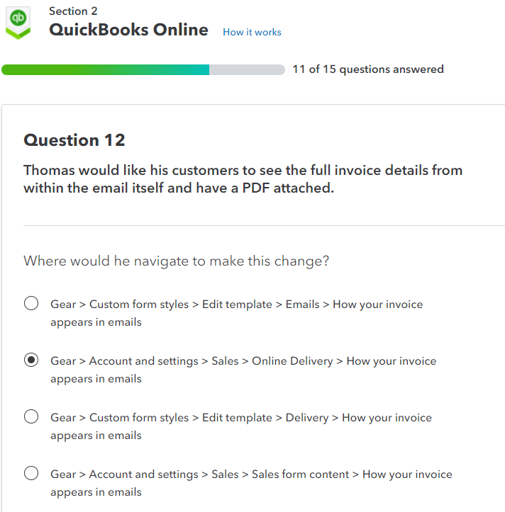 Solved Section 2 QuickBooks Online How it works 11 of 15 | Chegg.com