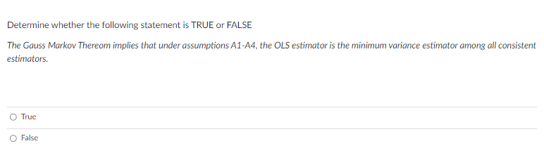 Assumptions A1 Linearity A2 Full Rank A3a