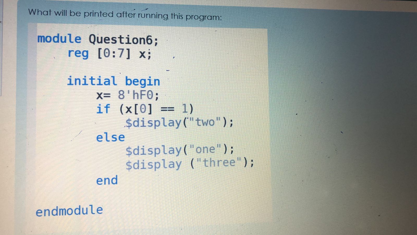 Solved What will be printed after running this | Chegg.com