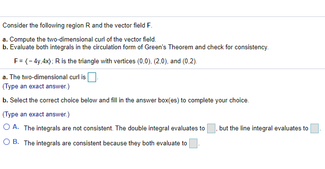 Solved Consider the following region and the vector field F. | Chegg.com