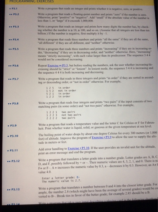 PROGRAMMING EXERCISES P3.1 Write a program that reads | Chegg.com