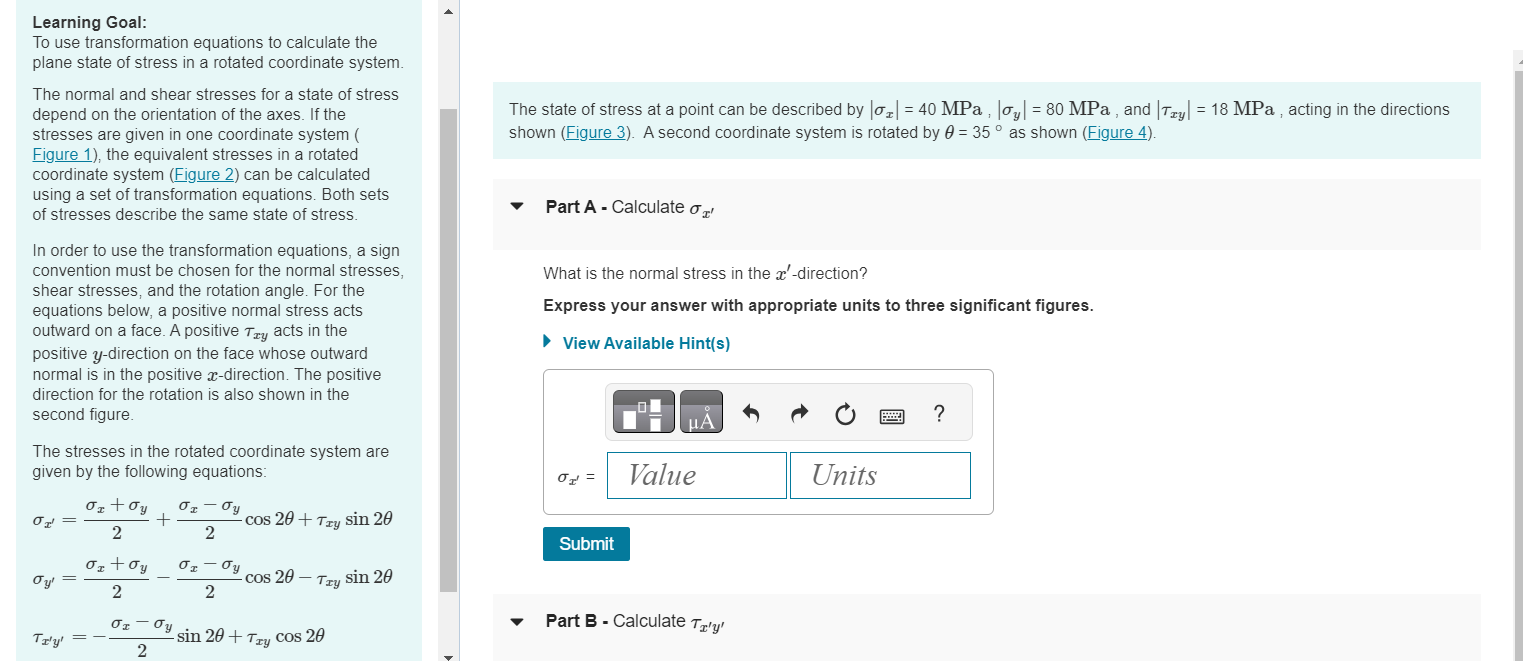 Solved Learning Goal: To use transformation equations to | Chegg.com