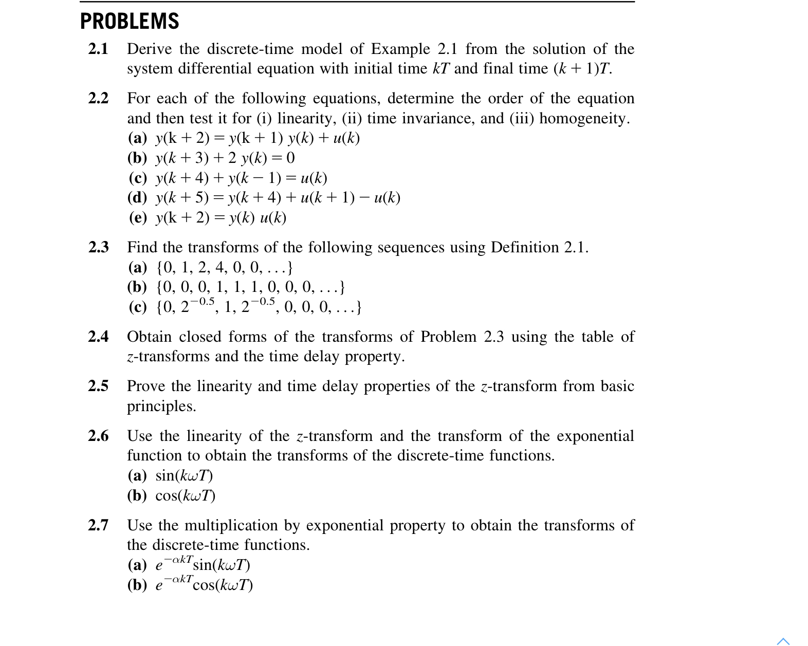 2.1 Derive the discrete-time model of Example 2.1 | Chegg.com