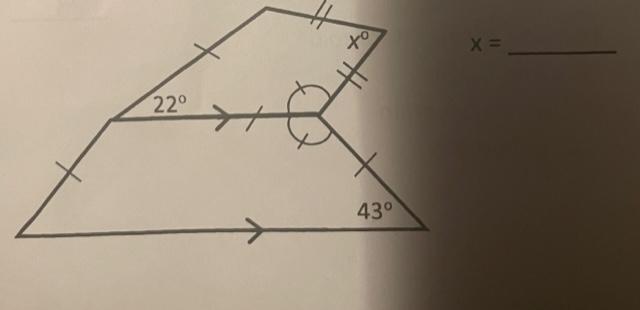 Solved 아 = X 22° 43° | Chegg.com