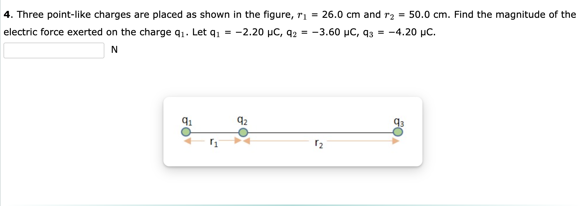 Solved 4. Three point-like charges are placed as shown in | Chegg.com