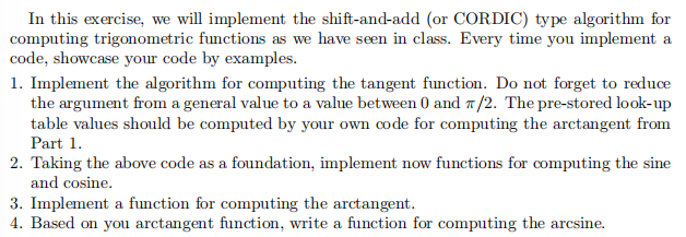 Solved In This Exercise We Will Implement The Shift And Add Chegg