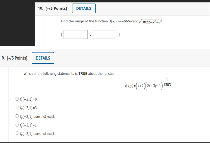 Solved Find the range of the function | Chegg.com