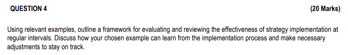 Solved Using relevant examples, outline a framework for | Chegg.com